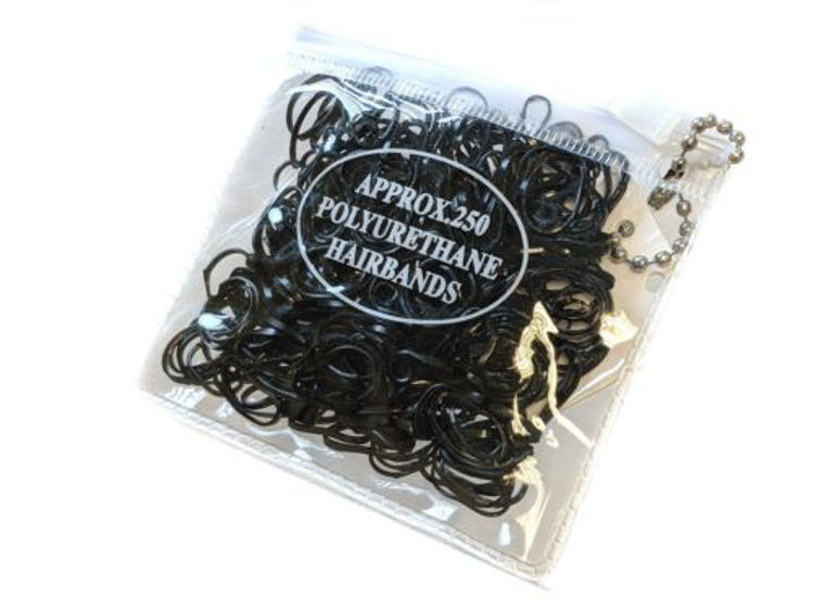 WeeOnes. 4074 / 0747 POLYURETHANE BANDS - BLACK PURSE OF 250 1MMTHICK