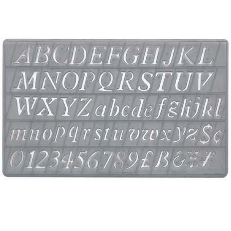 WeeOnes. P/1597 COX ITALIC LETTERING STENCIL 20MM